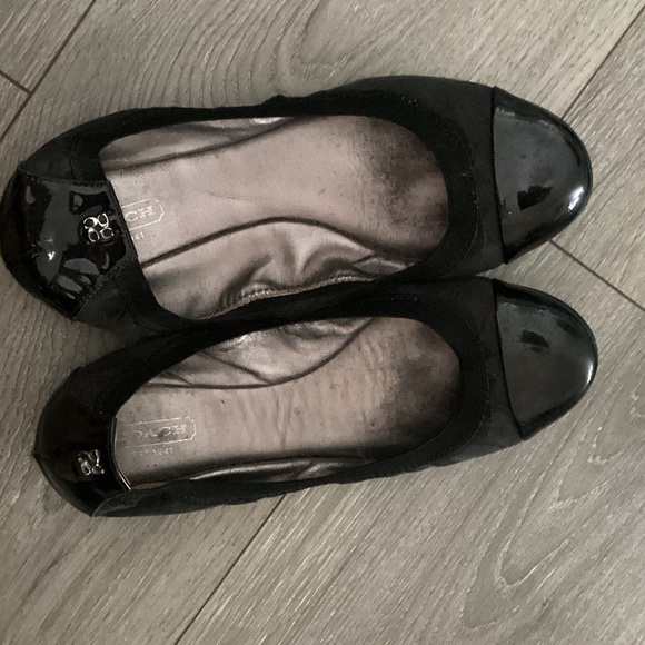 Coach | Shoes | Coach Black Patent Toe Flats | Poshmark
